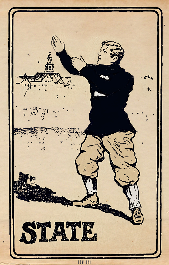 Throwback Penn State Football Player Art by Row One Brand Wall Art