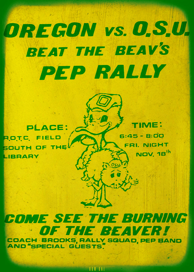 1980s Oregon Duck Pep Rally Ad by Row One Brand Wall Art