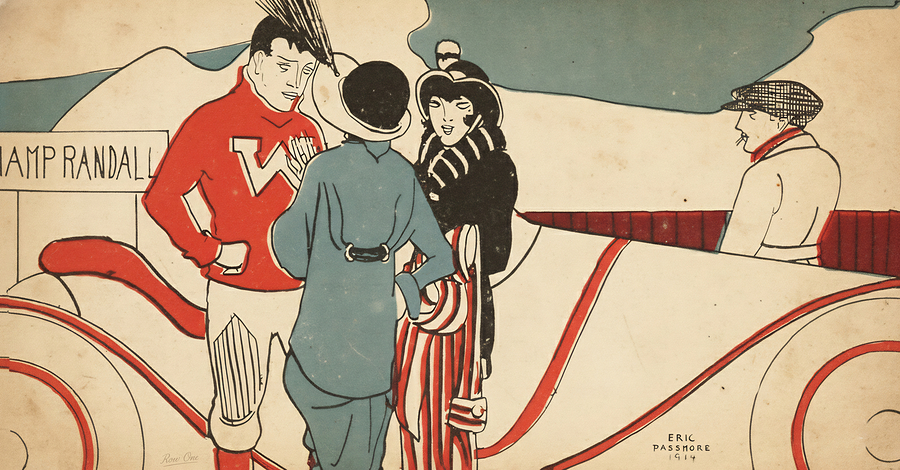 1914 Eric Passmore Wisconsin Football Art by Row One Brand Wall Art