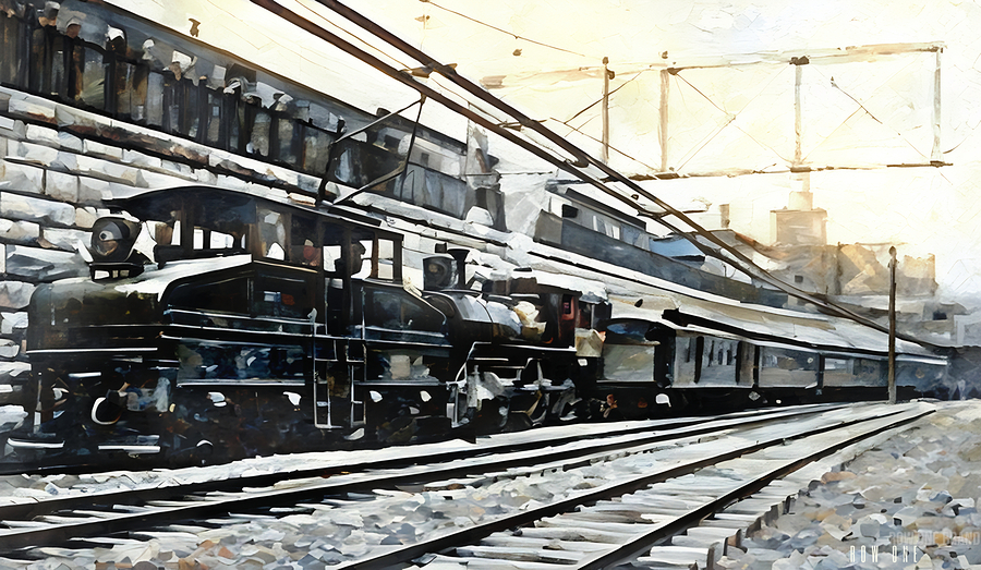 1920s baltimore train art by Row One Brand Wall Art