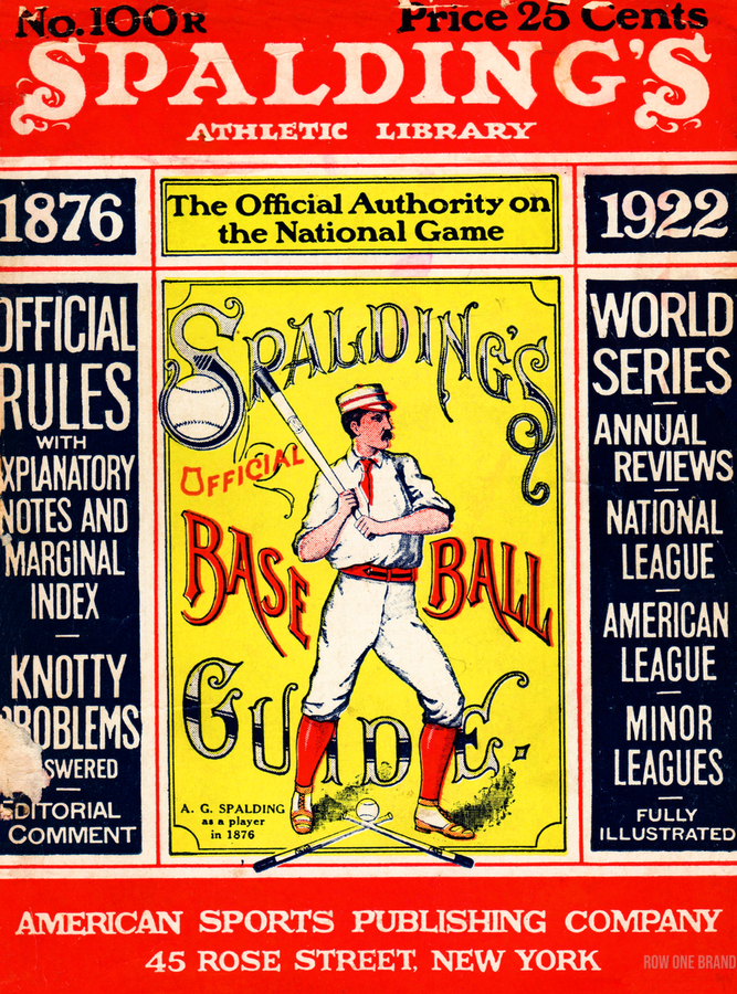 1922 Spalding Baseball Guide par Row One Brand