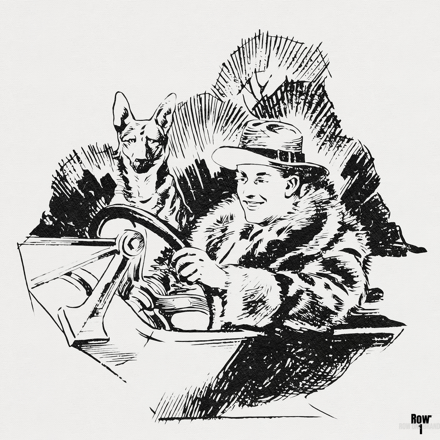 1930 Man Driving with Dog by Row One Brand Wall Art