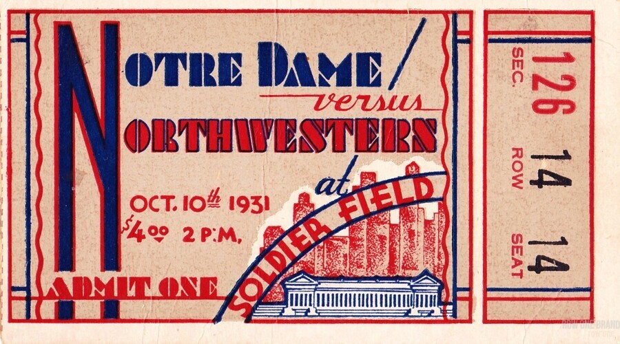 1931 Notre Dame vs. Northwestern by Row One Brand Wall Art