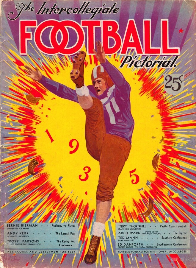 1935 Intercollegiate Football Pictoral Magazine Poster by Row One Brand ...