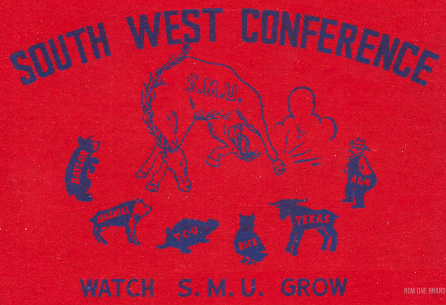 Vintage SMU Mustangs and Southwest Conference Logos Art by Row One ...