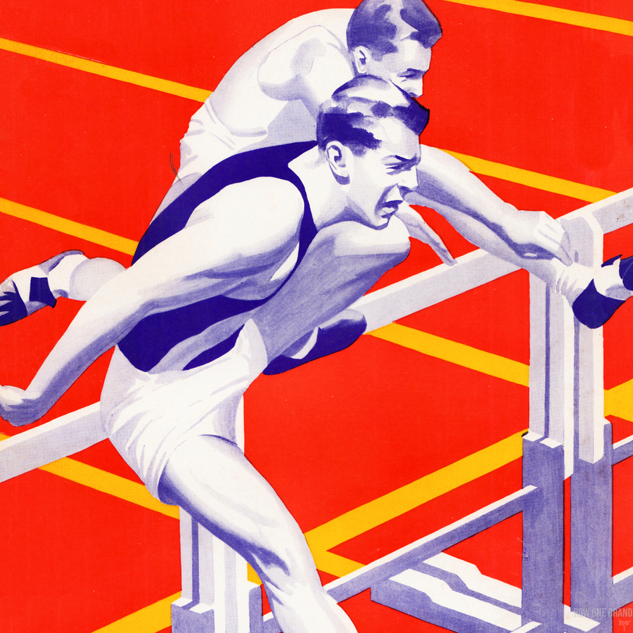 1941 Track Hurdler Art by Row One Brand Wall Art