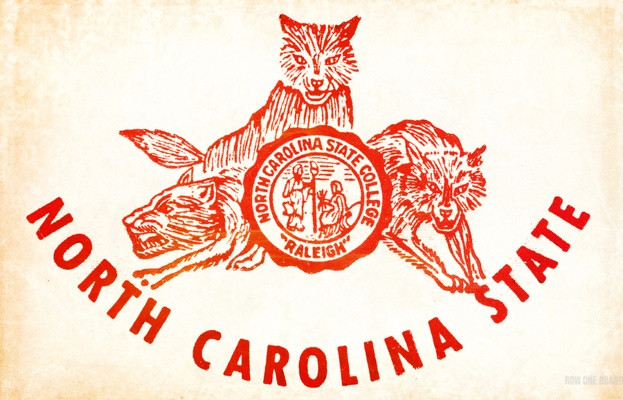1949 North Carolina State Wolfpack Vintage Art by Row One Brand Wall Art