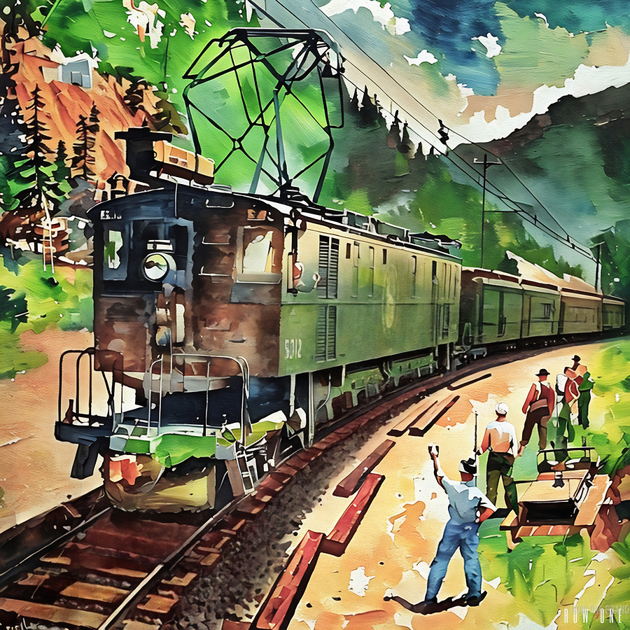 1949 train art by Row One Brand Wall Art