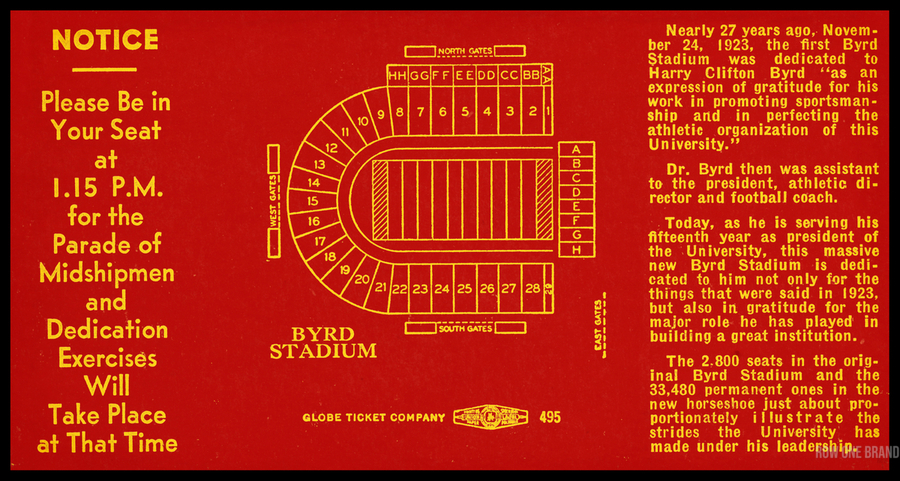 1950 Maryland Byrd Stadium Map by Row One Brand Wall Art