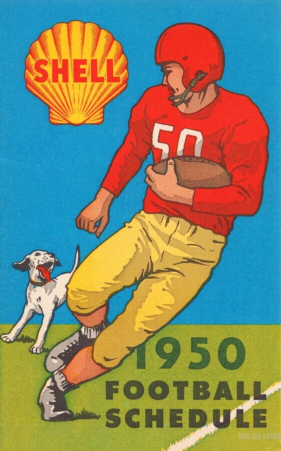 1950 shell oil football schedule poster by Row One Brand Wall Art