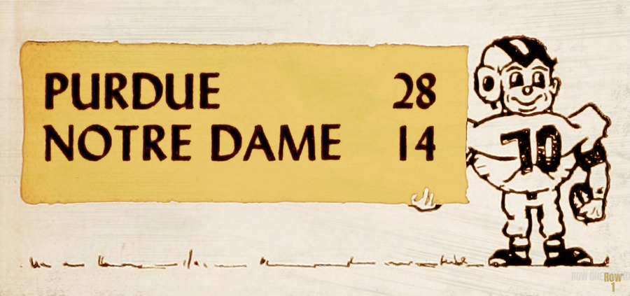 1950 Purdue Football Cartoon Art by Row One Brand Wall Art
