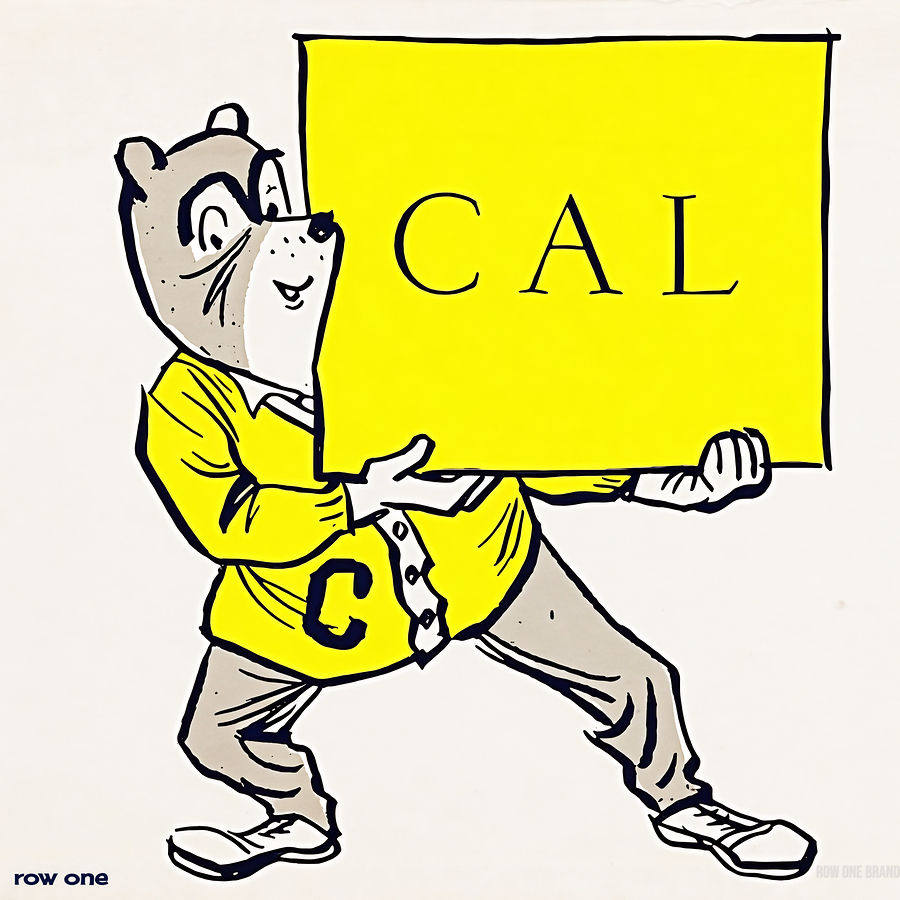 1950s cal bear cartoon art by Row One Brand Wall Art
