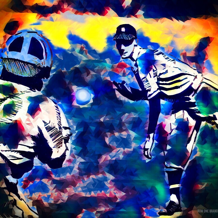 1952 Vintage Baseball Pitch Abstract Art by Row One Brand Wall Art