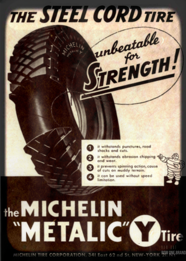1952 michelin tire ad by Row One Brand Wall Art