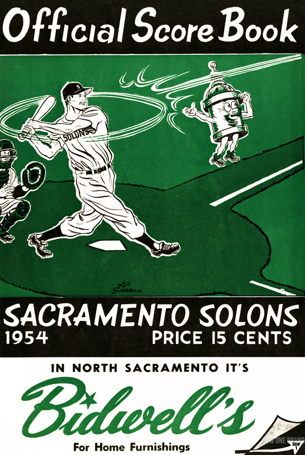 1954 Sacramento Solons Baseball Score Book Art by Row One Brand Wall Art