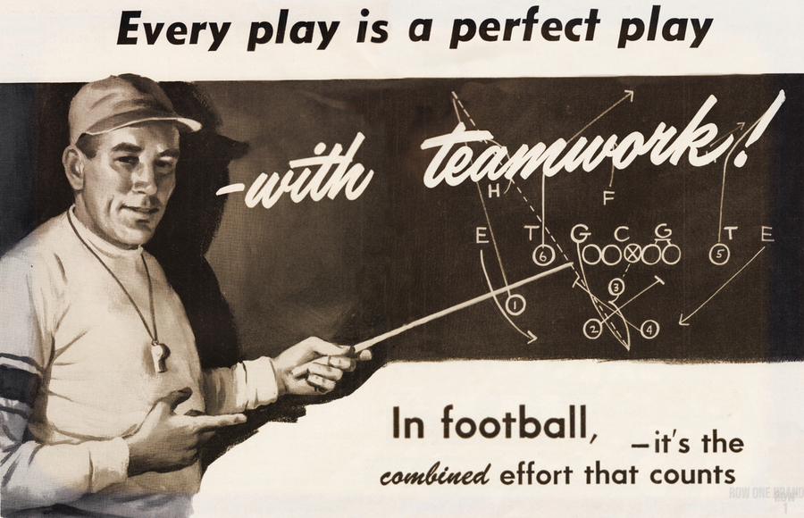 1954 Vintage Football Coach Art by Row One Brand Wall Art