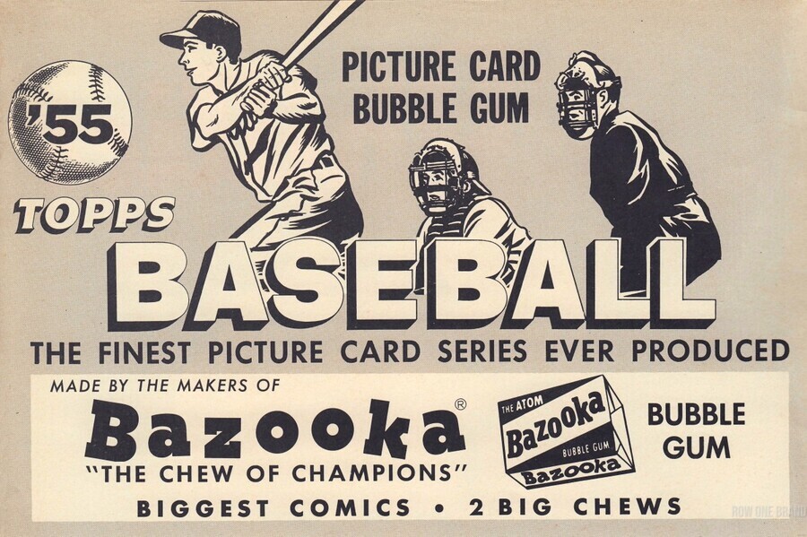 1955 Topps Baseball Bazooka Bubble Gum Ad by Row One Brand Wall Art