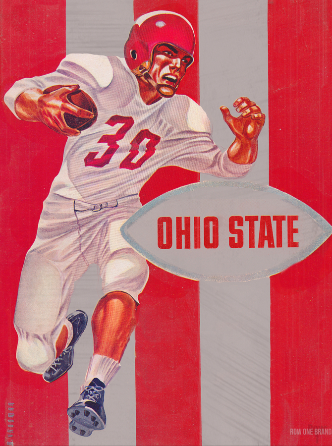 1955 Ohio State Buckeyes Football Art by Row One Brand Wall Art