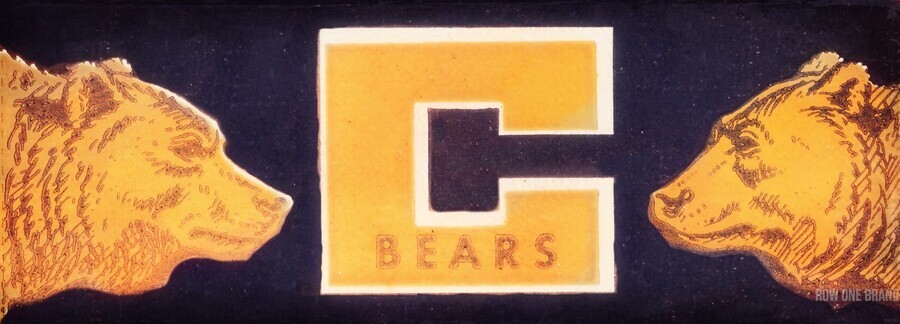 1957 Cal Bears Vintage Art by Row One Brand Wall Art