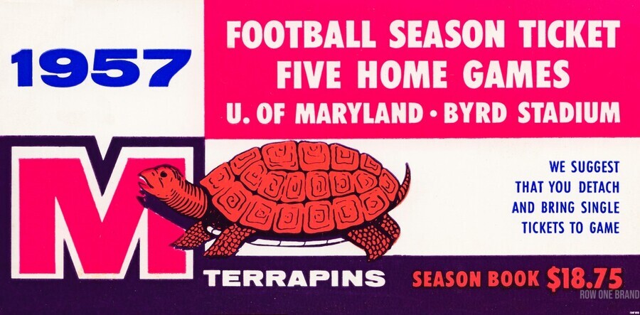 1957 maryland football season ticket art by Row One Brand Wall Art
