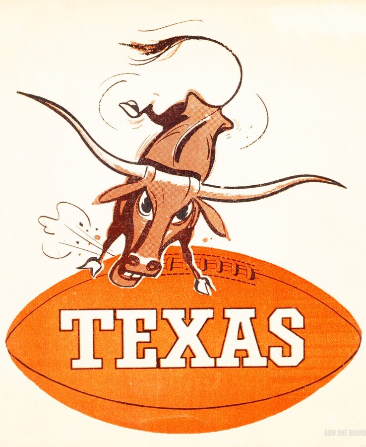 1957 Texas Longhorns Vintage Art | Row 1 by Row One Brand Wall Art