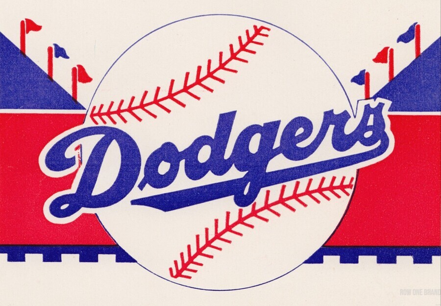 1958 la dodgers baseball art by Row One Brand Wall Art