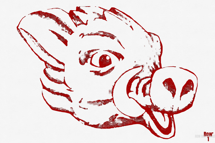 1960s Vintage Arkansas Razorback Art by Row One Brand Wall Art