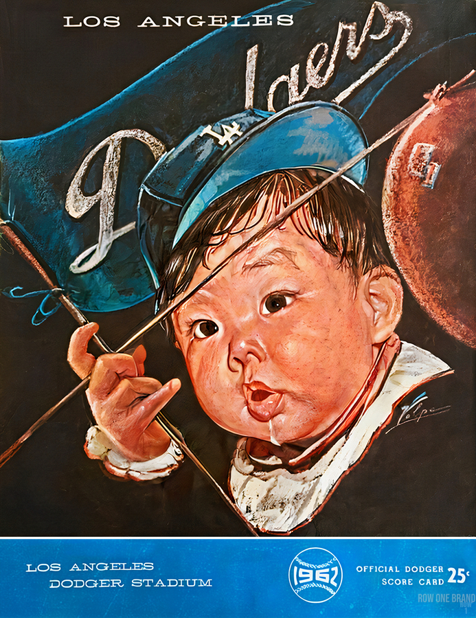 1962 LA Dodgers Baseball Scorecard Art by Row One Brand Wall Art