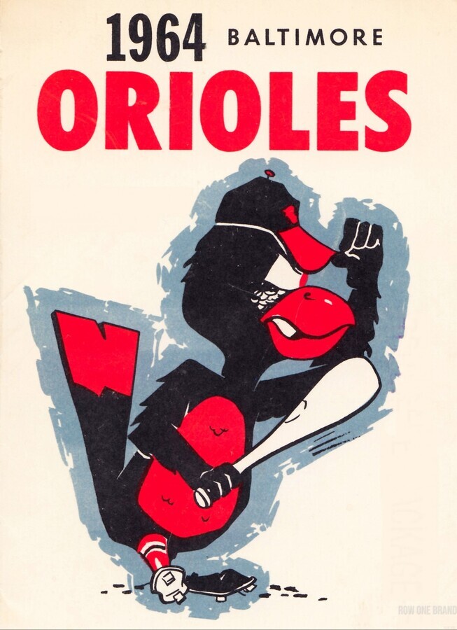 1964 baltimore orioles vintage baseball art poster by Row One Brand ...