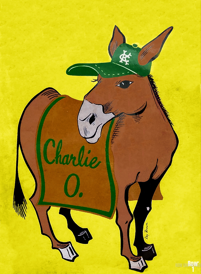 1965 Kansas City Athletics Charlie O Mule Art by Row One Brand Wall Art