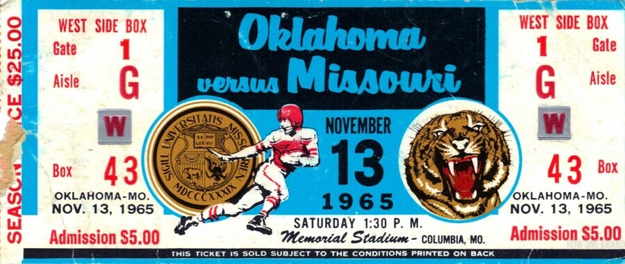 1965_College_Football_Oklahoma vs. Missouri_Memorial Stadium_Columbia ...