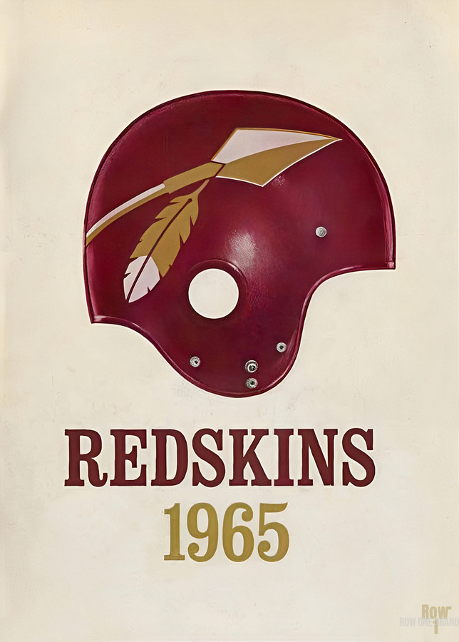 1965 Washington Redskins Football Helmet Poster by Row One Brand Wall Art
