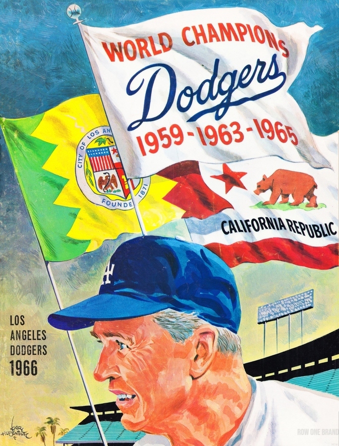 1966 LA Dodgers Poster Artist Karl Hubenthal by Row One Brand Wall Art
