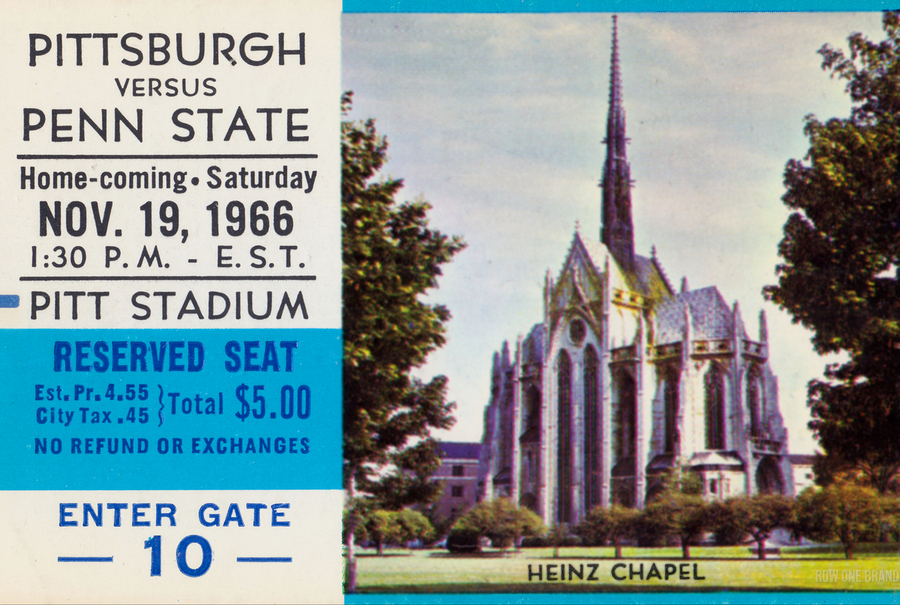 1966 Pittsburgh vs. Penn State Football Ticket Print by Row One Brand ...