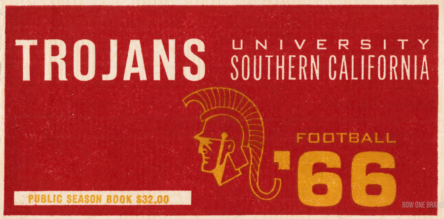 1966 USC Trojans Football Season Ticket Art by Row One Brand Wall Art