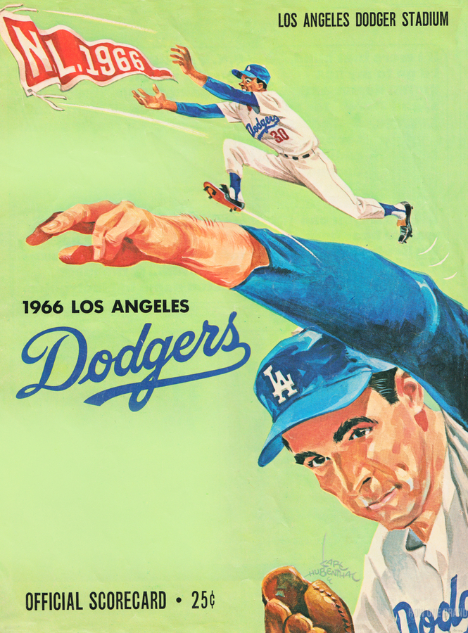 1967 Dodgers Scorecard Art Karl Hubenthal by Row One Brand Wall Art