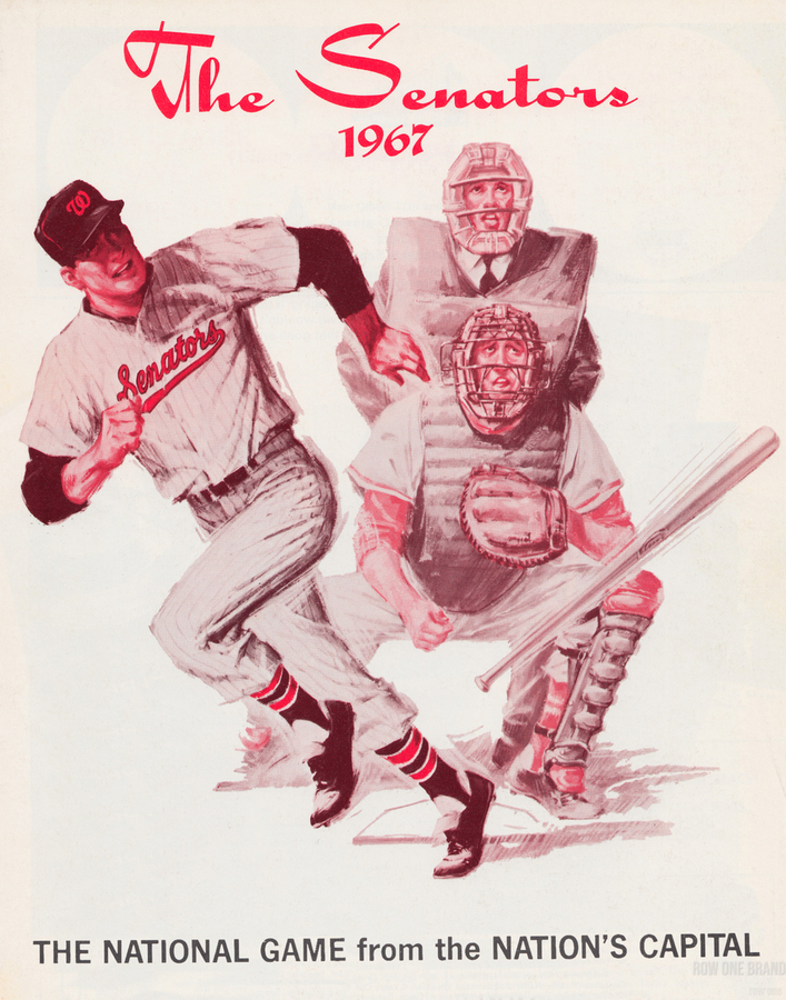 1967 Washington Senators Baseball Poster by Row One Brand Wall Art