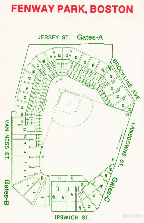 1969 Fenway Park Map by Row One Brand Wall Art