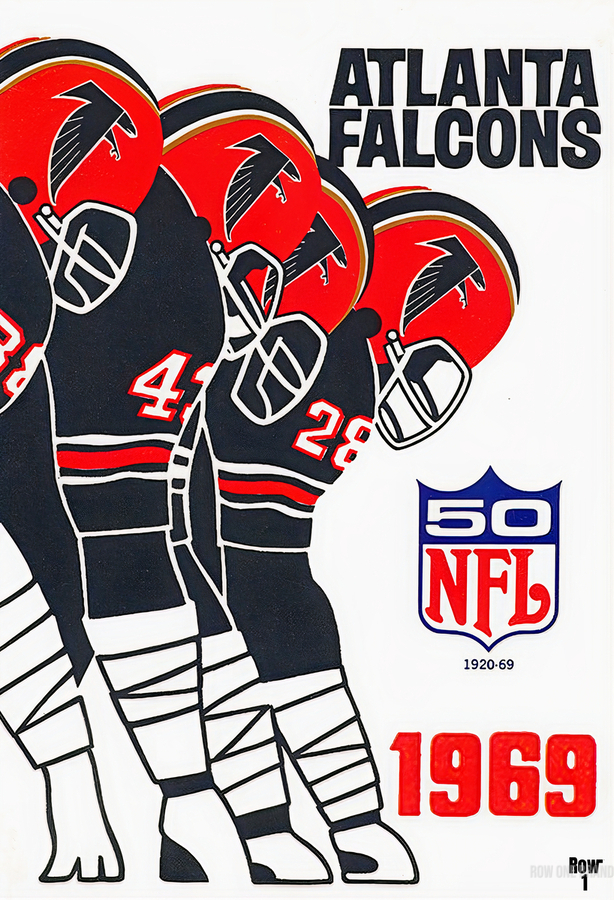 1969 Atlanta Falcons Throwback Art by Row One Brand Wall Art