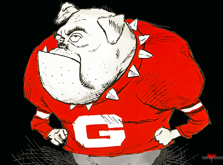 1969 Georgia Bulldog Cartoon Mascot Art by Row One Brand Wall Art