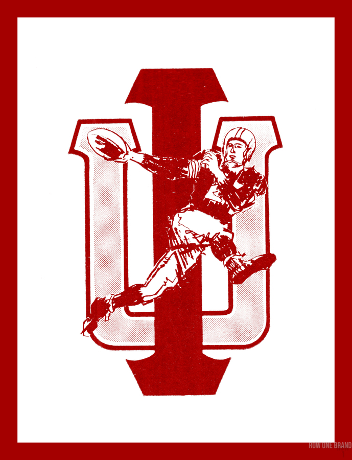 1969 Indiana IU Football Player Art by Row One Brand Wall Art