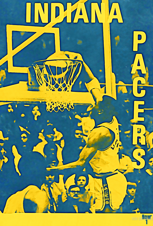 1969 Retro Indiana Pacers Poster by Row One Brand Wall Art