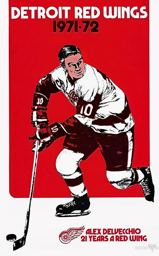 1971 Detroit Red Wings Art by Row One Brand Wall Art