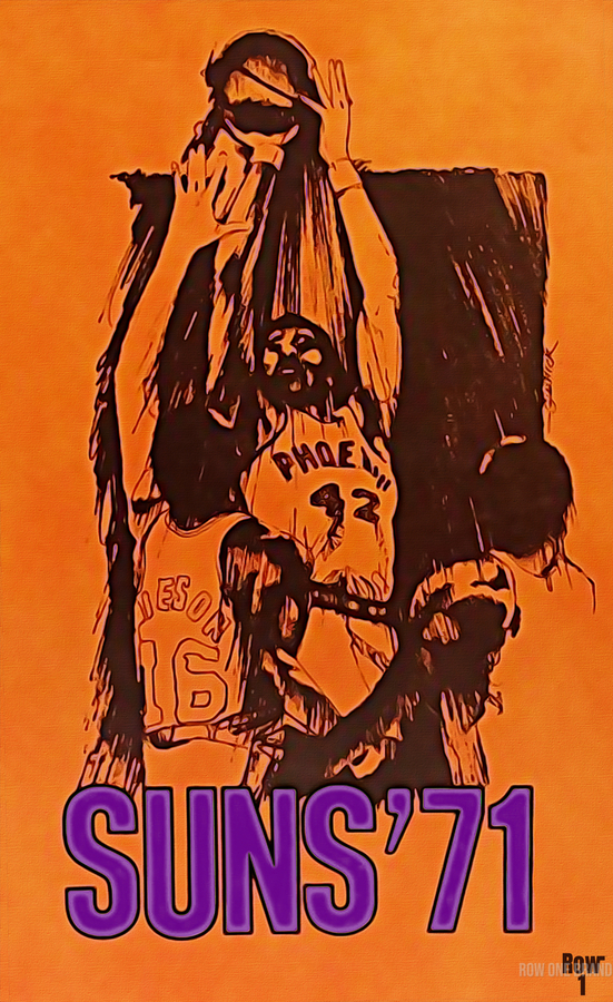 1971 Phoenix Suns Retro Basketball Art by Row One Brand Wall Art