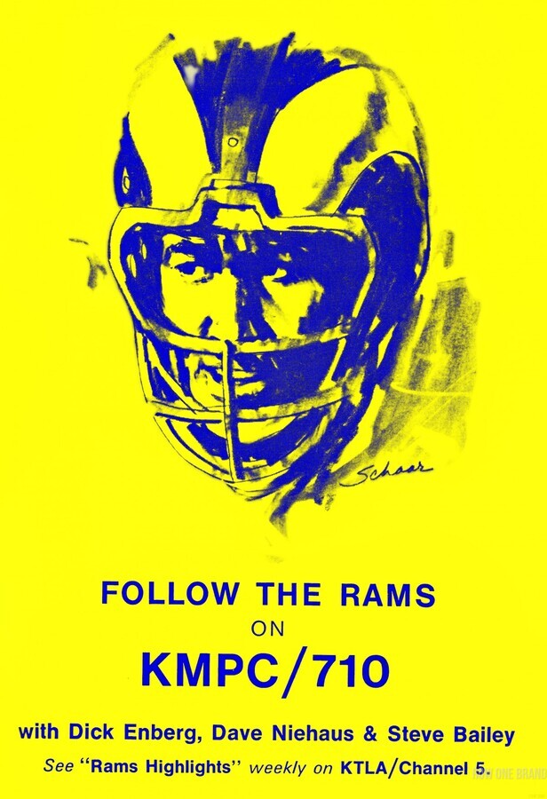 1972 la rams kmpc 710 dick enberg los angeles by Row One Brand Wall Art