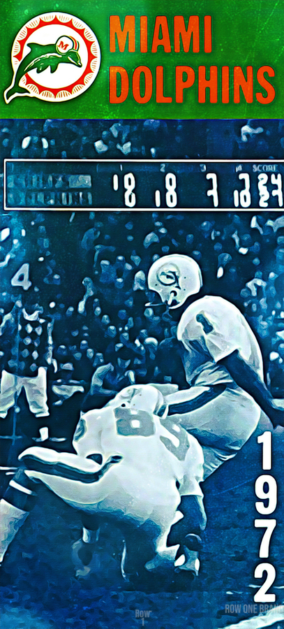 1972 Miami Dolphins Art by Row One Brand Wall Art