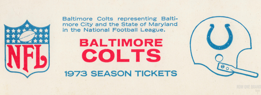 1973 Baltimore Colts Season Ticket Art by Row One Brand Wall Art