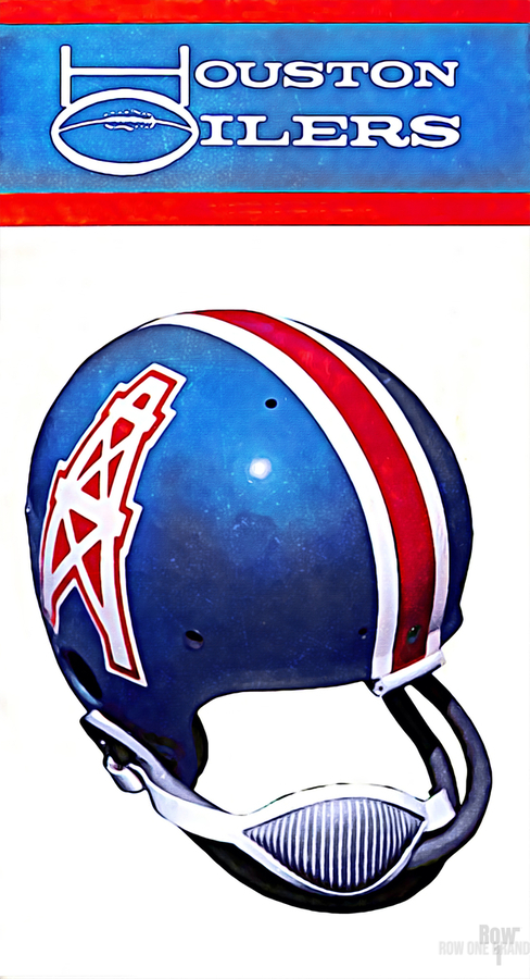 1973 Houston Oilers Football Helmet Art by Row One Brand Wall Art