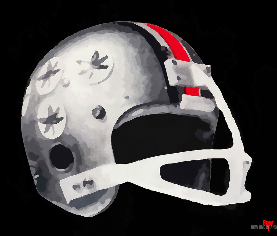 1973 Ohio State Buckeyes Football Helmet Art by Row One Brand Wall Art