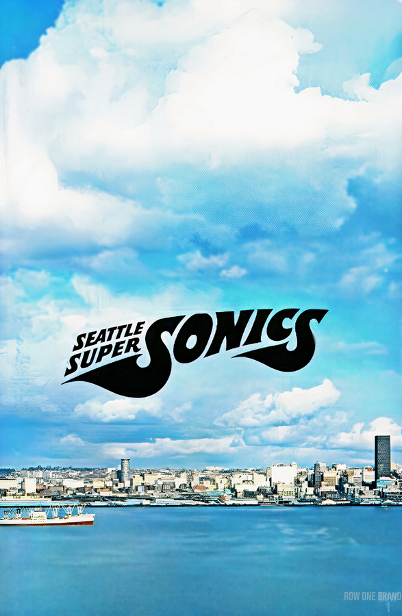 1973 Seattle SuperSonics Retro Art by Row One Brand Wall Art